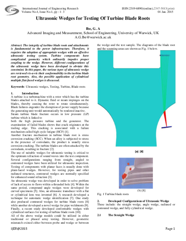 (PDF) Ultrasonic Wedges for Testing Of Turbine Blade Roots