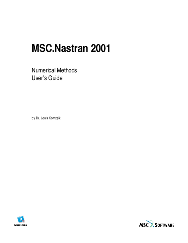 (PDF) MSC.Nastran 2001 Numerical Methods User's Guide