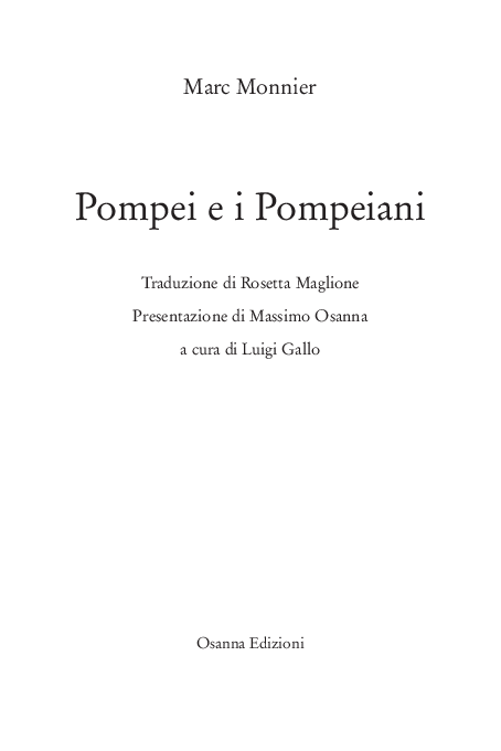 (PDF) Premessa a Marc Monnier, Pompei e i Pompeiani, 1864, ed. Luigi Gallo