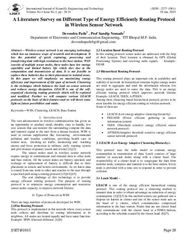 Pdf A Literature Survey On Different Type Of Energy Efficiently Routing Protocol In Wireless