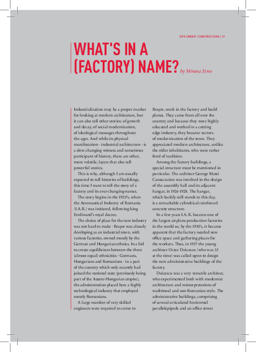 (PDF) What's in a (Factory) Name?
