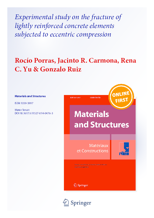 (PDF) Experimental study on the fracture of lightly reinforced concrete ...