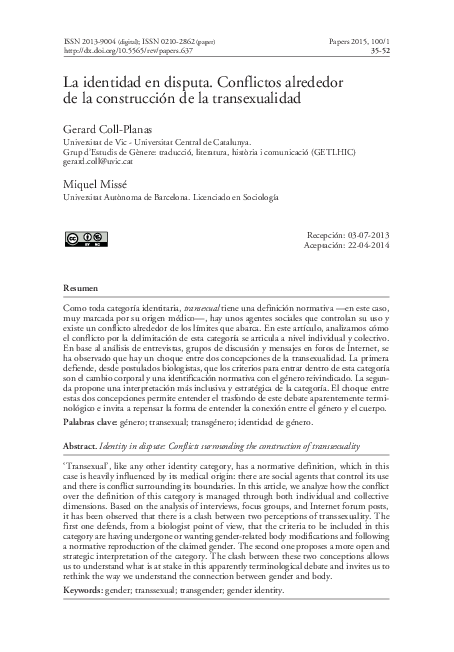 (PDF) La identidad en disputa: conflictos alrededor de la construcción ...