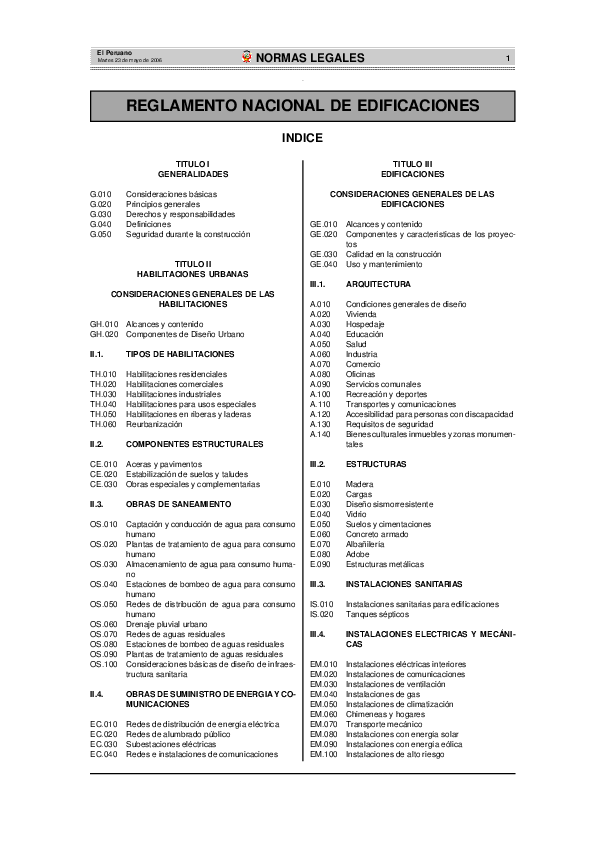 (PDF) Reglamento nacional de edificaciones 1