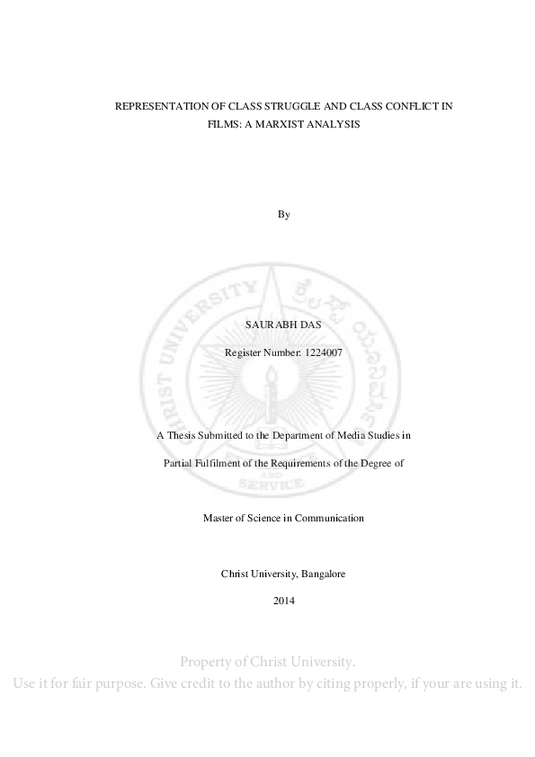 (PDF) REPRESENTATION OF CLASS STRUGGLE AND CLASS CONFLICT IN FILMS: A ...