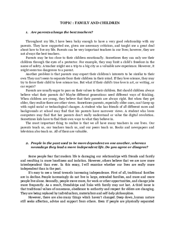 (PDF) TOPIC : FAMILY AND CHILDREN