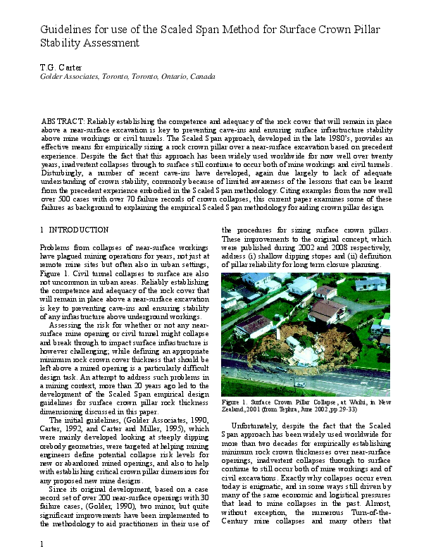 (PDF) Guidelines for use of the Scaled Span Method for Surface Crown ...