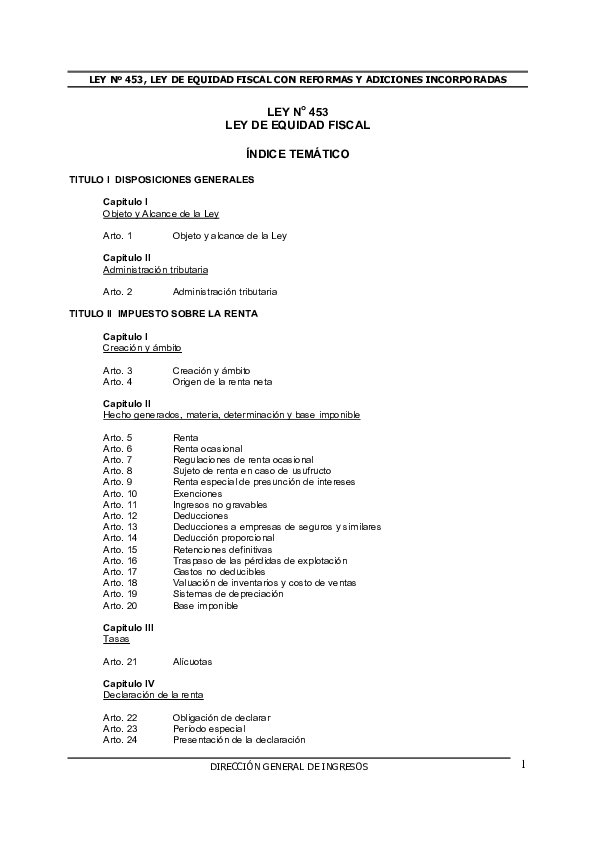 (PDF) LEY Nº 453, LEY DE EQUIDAD FISCAL CON REFORMAS Y ADICIONES INCORPORADAS DIRECCIÓN GENERAL ...
