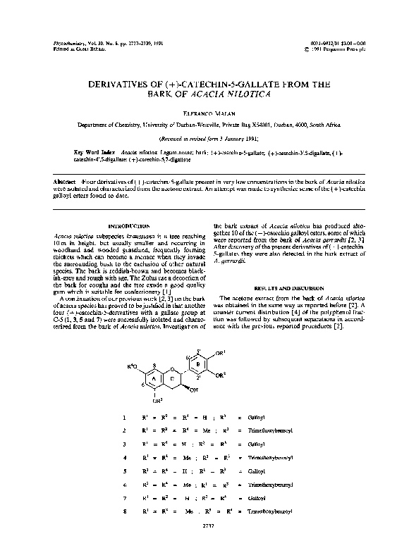 (PDF) Catechin5-galloyl Ester as a Novel Natural Polyphenol from the ...
