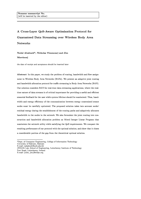 (PDF) A Cross-Layer QoS-Aware Optimization Protocol for Guaranteed Data Streaming over Wireless ...