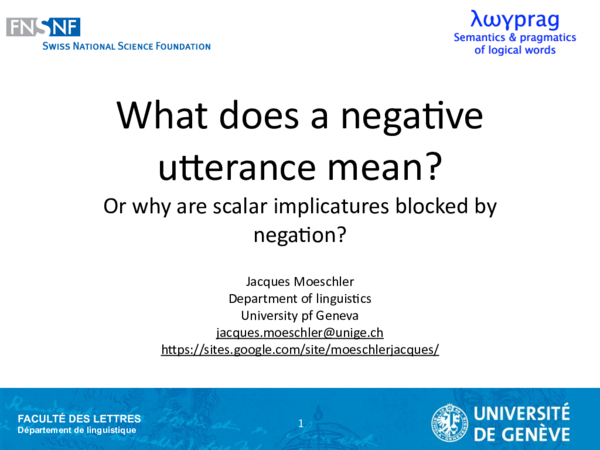 (PDF) What does a negative mean? Or why are scalar implicatures blocked ...