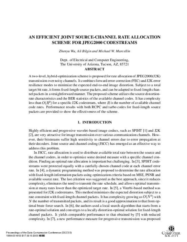 (PDF) An Efficient Joint Source-Channel Rate Allocation Scheme For JPEG ... (PDF) An Efficient Joint Source-Channel Rate Allocation Scheme For JPEG ...