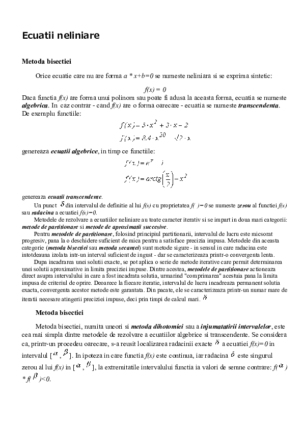 (PDF) Ecuatii neliniare
