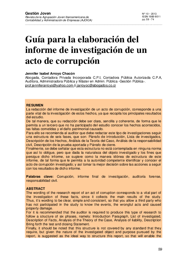Ejemplo De Formato De Informe De Investigación