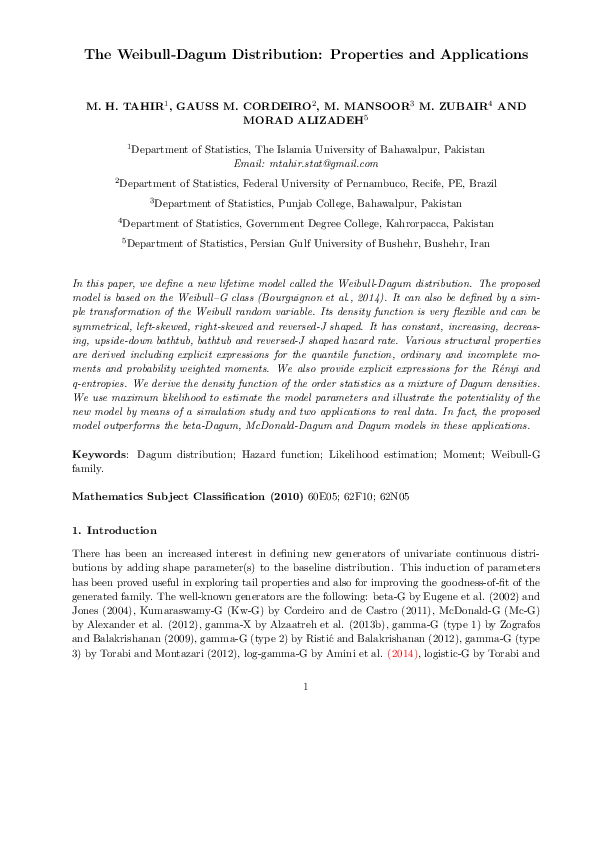 The Weibull Dagum Distribution Properties And Applications