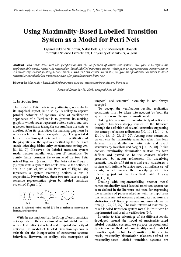 Pdf Using Maximality Based Labelled Transition System As A Model For