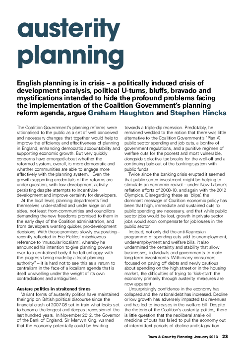 (PDF) Austerity Planning