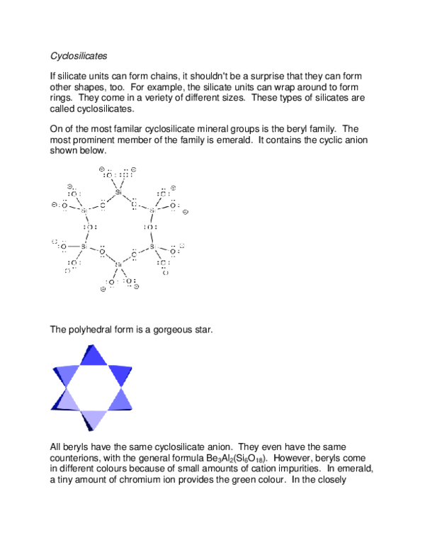 (DOC) Cyclosilicates