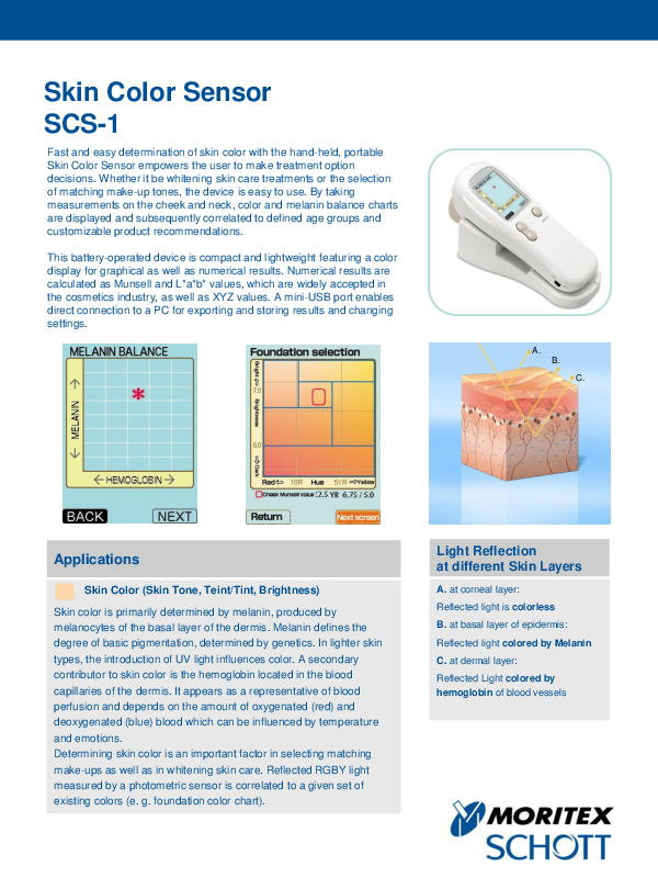 (PDF) Skin Color Sensor SCS-1 Light Reflection at different Skin Layers ...