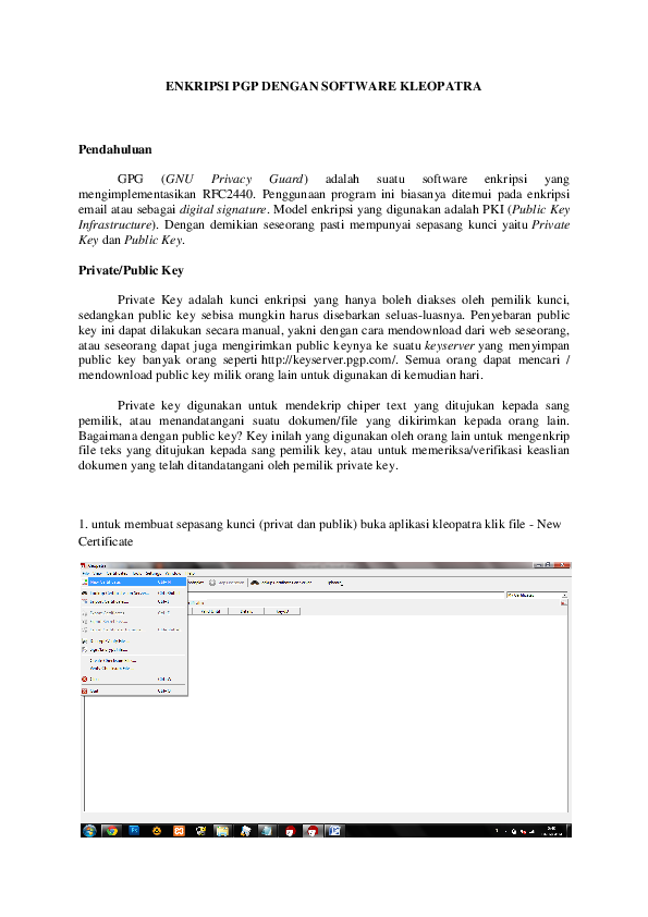 (PDF) ENKRIPSI PGP DENGAN SOFTWARE KLEOPATRA