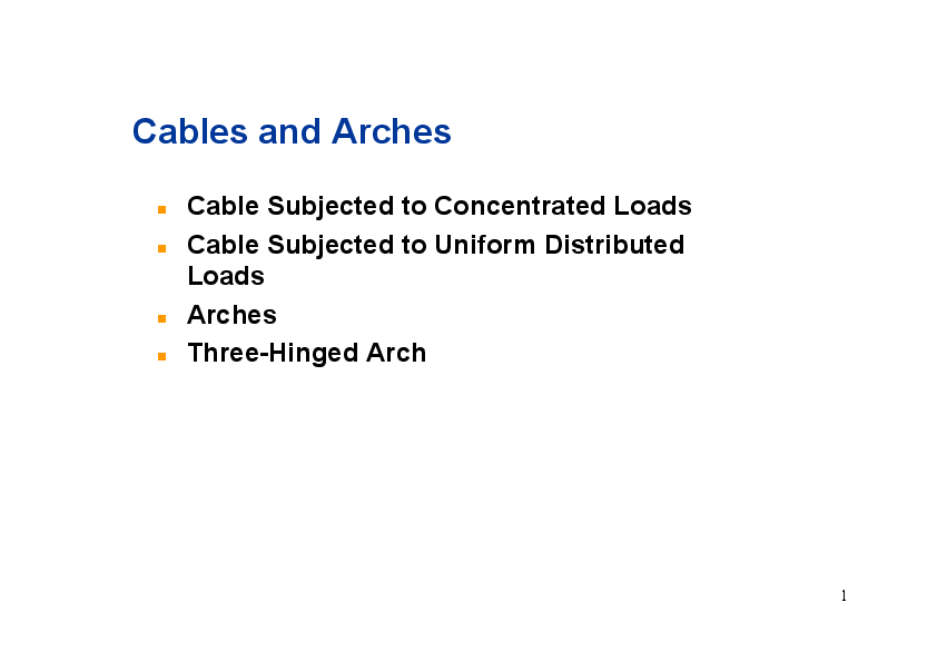 (PDF) Cable Subjected to Concentrated Loads Cable Subjected to Uniform ...