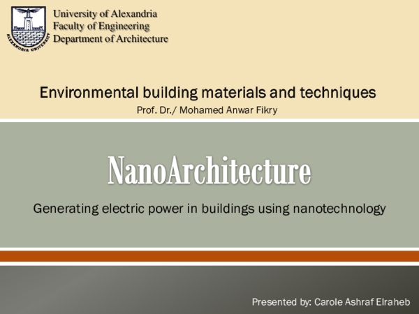 (PDF) NanoArchitecture: generating electricity in buildings using ...