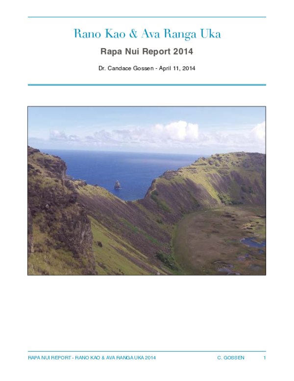 (PDF) Ava Ranga Uka Field Report 2014