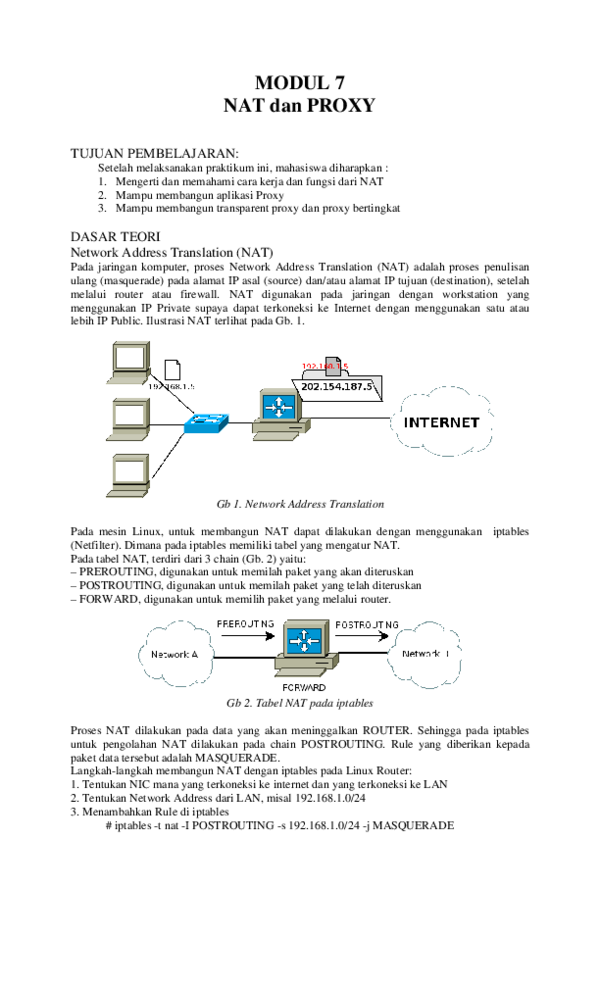 (PDF) MODUL 7 NAT dan PROXY