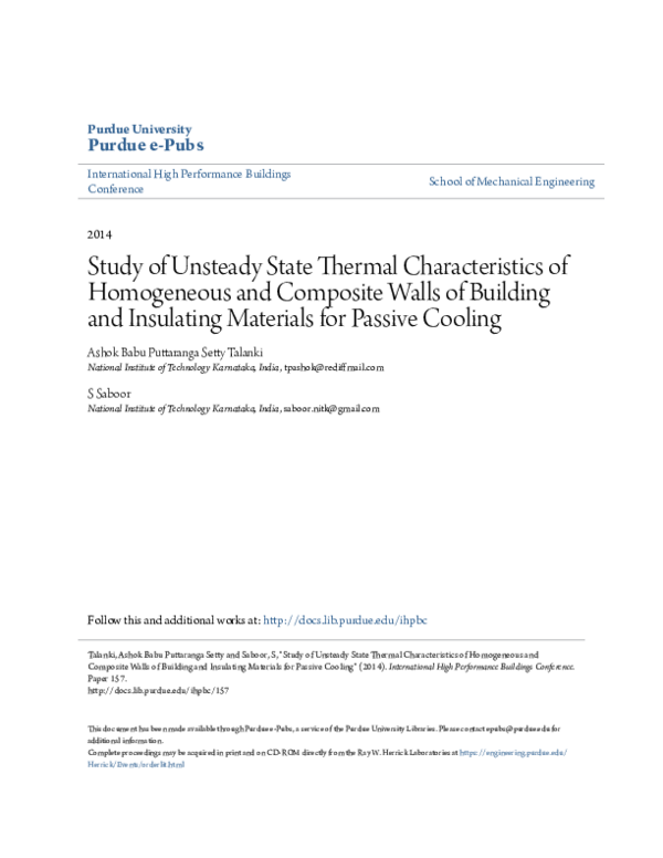 Study of Unsteady State Thermal Characteristics of Homogeneous and ...