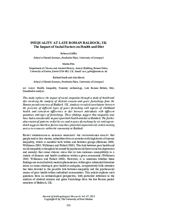 (PDF) Inequality at Late Roman Baldock, UK. The impact of social ...