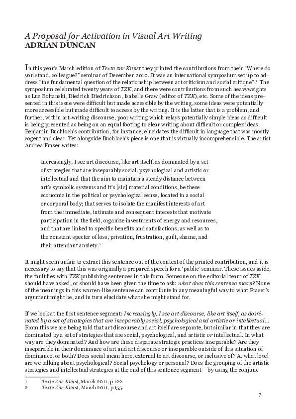 (PDF) A proposal for activation in visual art writing_Paper Visual Art ...