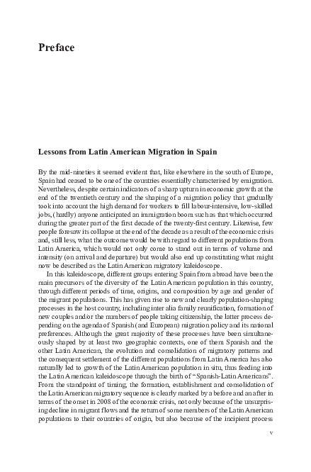 (PDF) Demographic Analysis of Latin American Immigrants in Spain