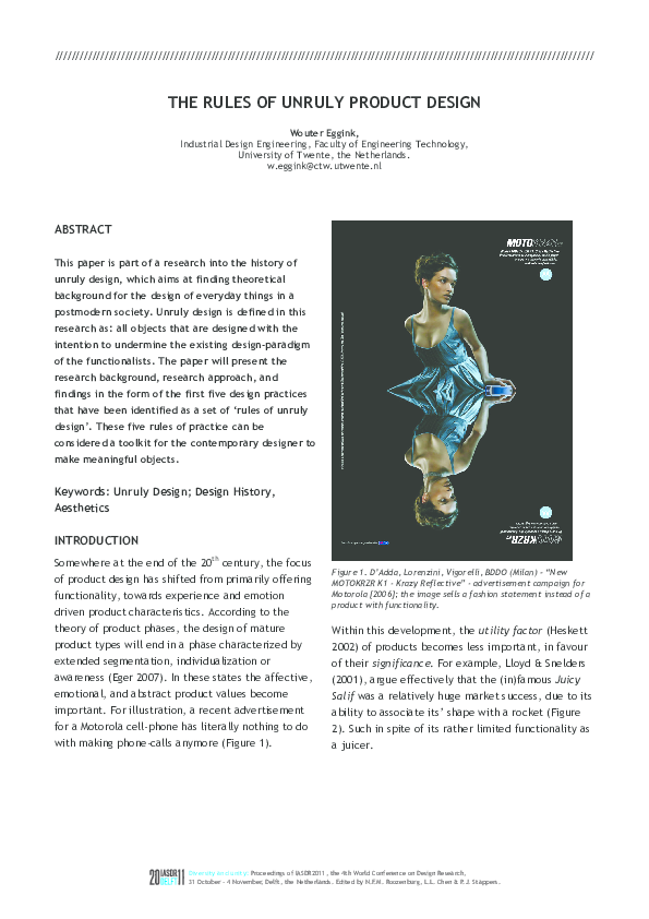 (PDF) The rules of unruly product design