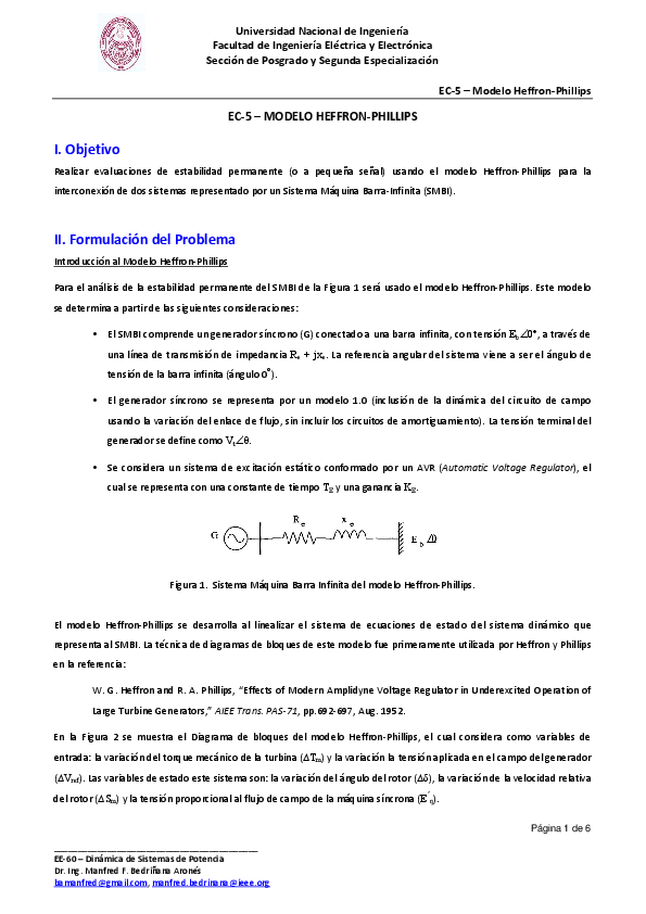 (PDF) EE 60 EC 5 Modelo Heffron Phillips