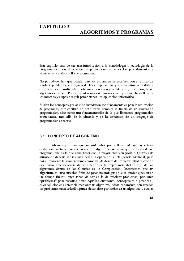 Pdf Capitulo 3 Algoritmos Y Programas