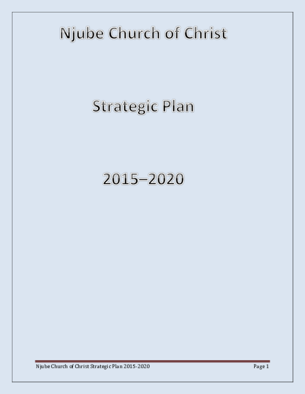 (DOC) 5 Year Church Strategic Plan