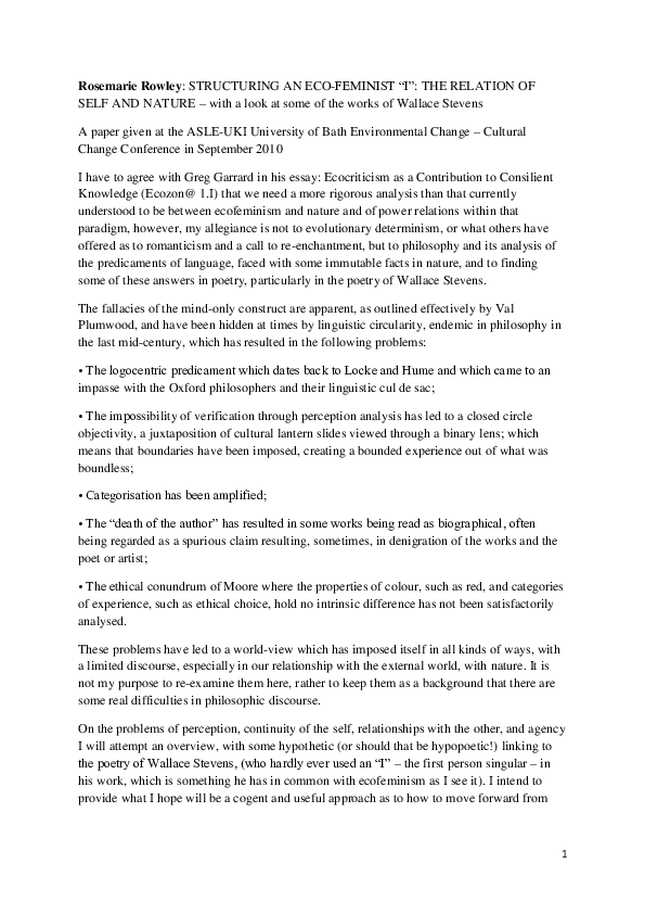 (PDF) Structuring Ecofeminism | Rosemarie Rowley - Academia.edu