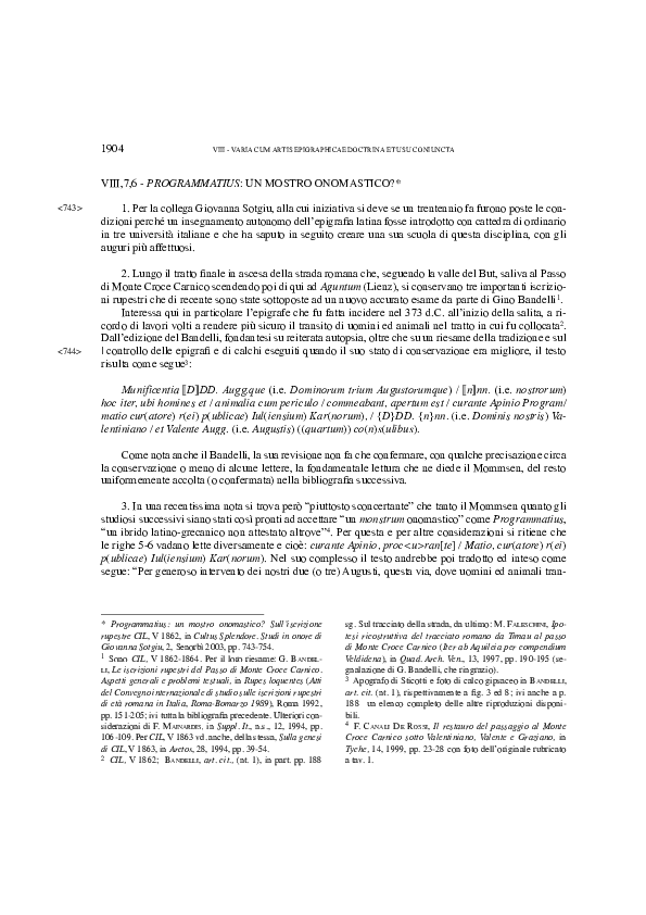 (PDF) 221 - Onomastica. Programmatius: un mostro onomastico?