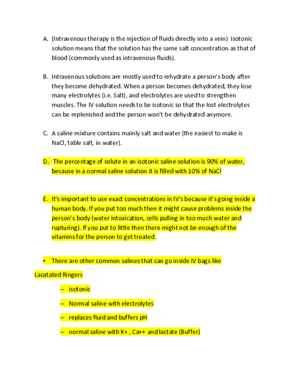 (DOC) Intravenous therapy presenting notes