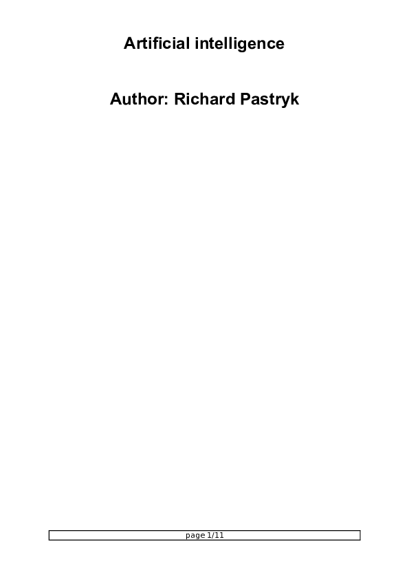 Artificial intelligence