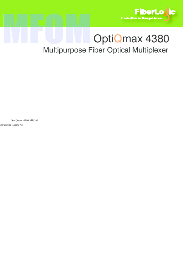 (PDF) OptiQmax 4380 Multipurpose Fiber Optical Multiplexer