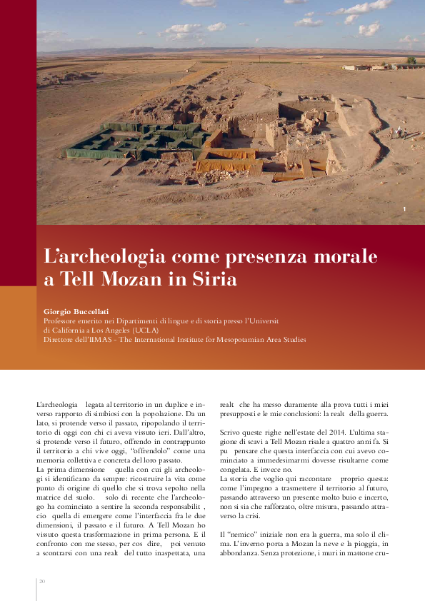 L’archeologia come presenza morale a Tell Mozan in Siria (2014)