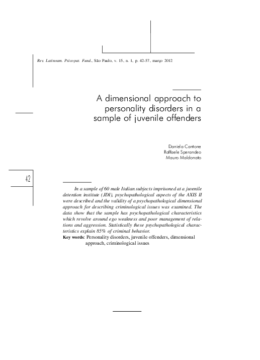 (PDF) A dimensional approach to personality disorders in a sample of ...