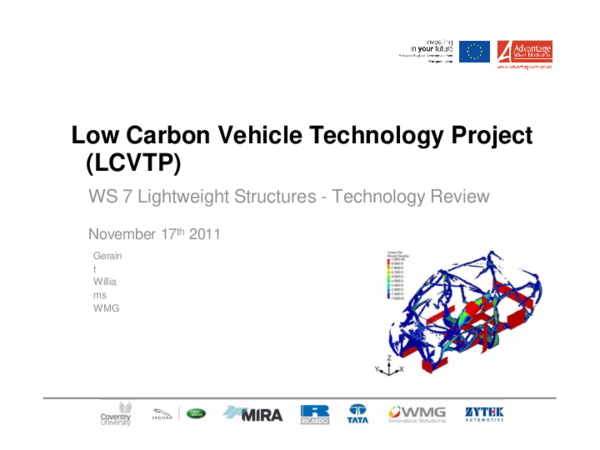 (PDF) Low Carbon Vehicle Technology Project (LCVTP) WS 7 Lightweight ...
