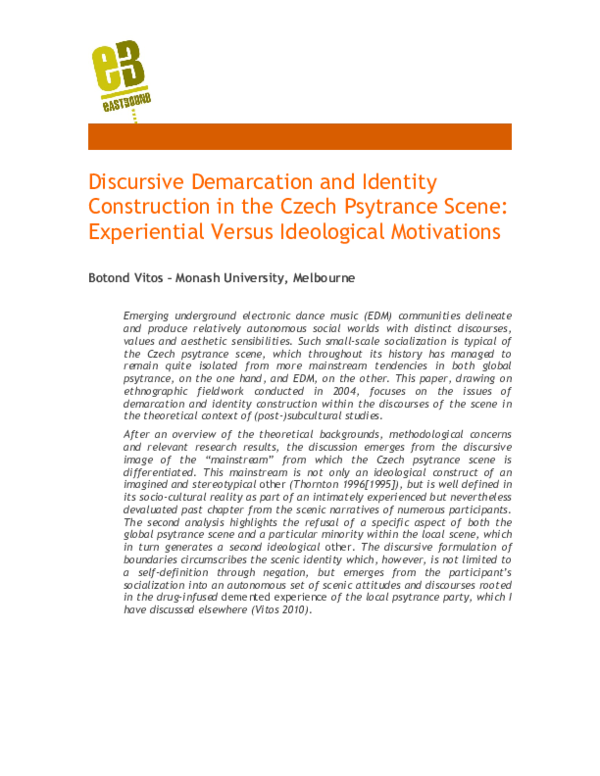 (PDF) Discursive Demarcation and Identity Construction in the Czech ...