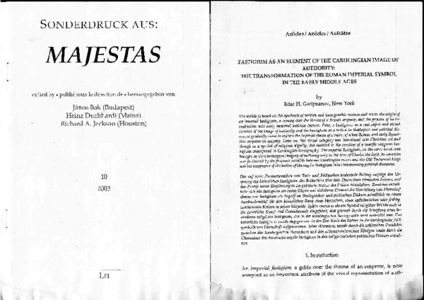 (PDF) Fastigium as an Element of the Carolingian Image of Authority ...