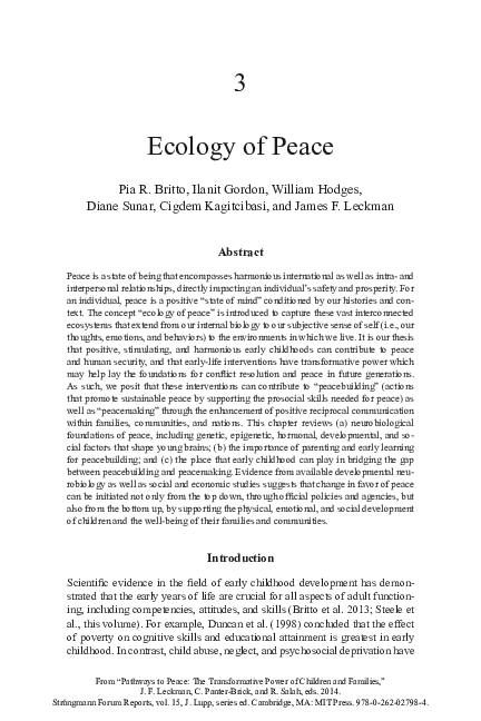 (PDF) Ecology of Peace