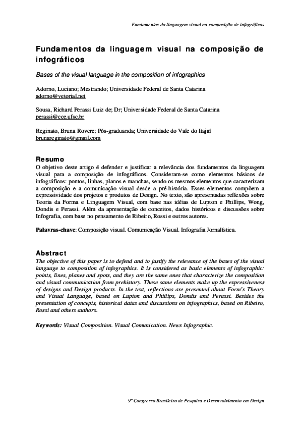 (PDF) Bases of the visual language in the composition of infographics / Fundamentos da linguagem ...