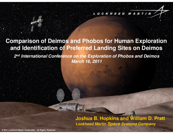 (PDF) Comparison of Deimos and Phobos for Human Exploration and ...