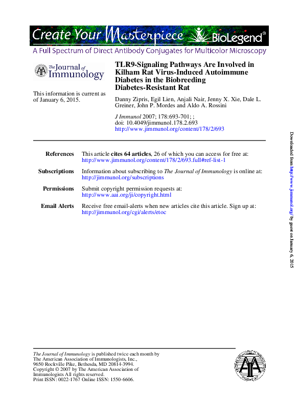 (PDF) TLR9Signaling Pathways Are Involved in Kilham Rat Virus-Induced ...